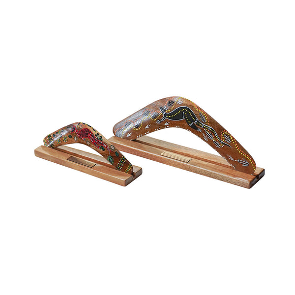 Wholesale Wooden Boomerangs Curved Burnt Painted | Ahava Australia